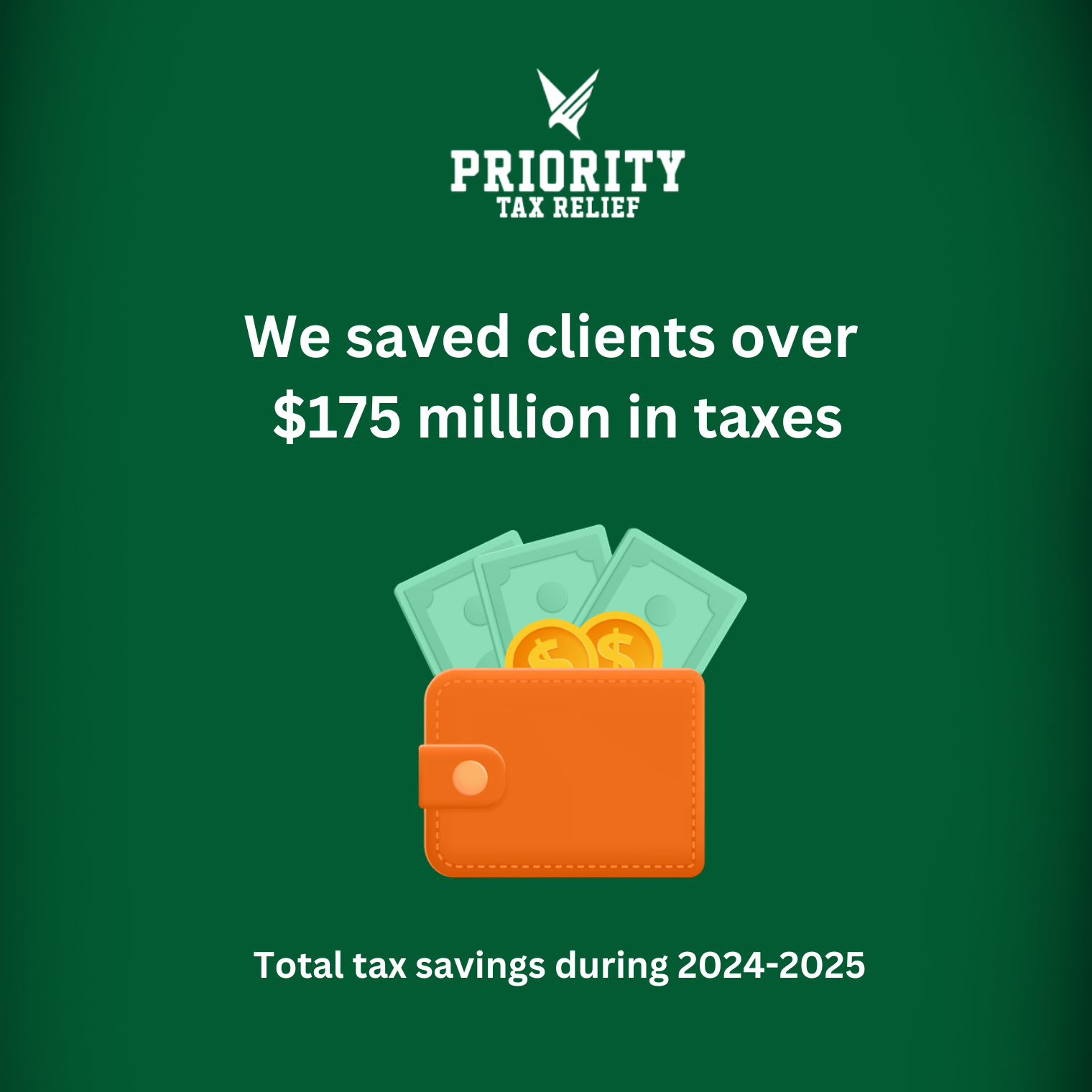 Priority Tax Relief Helps Clients Save Over $175 Million in Taxes